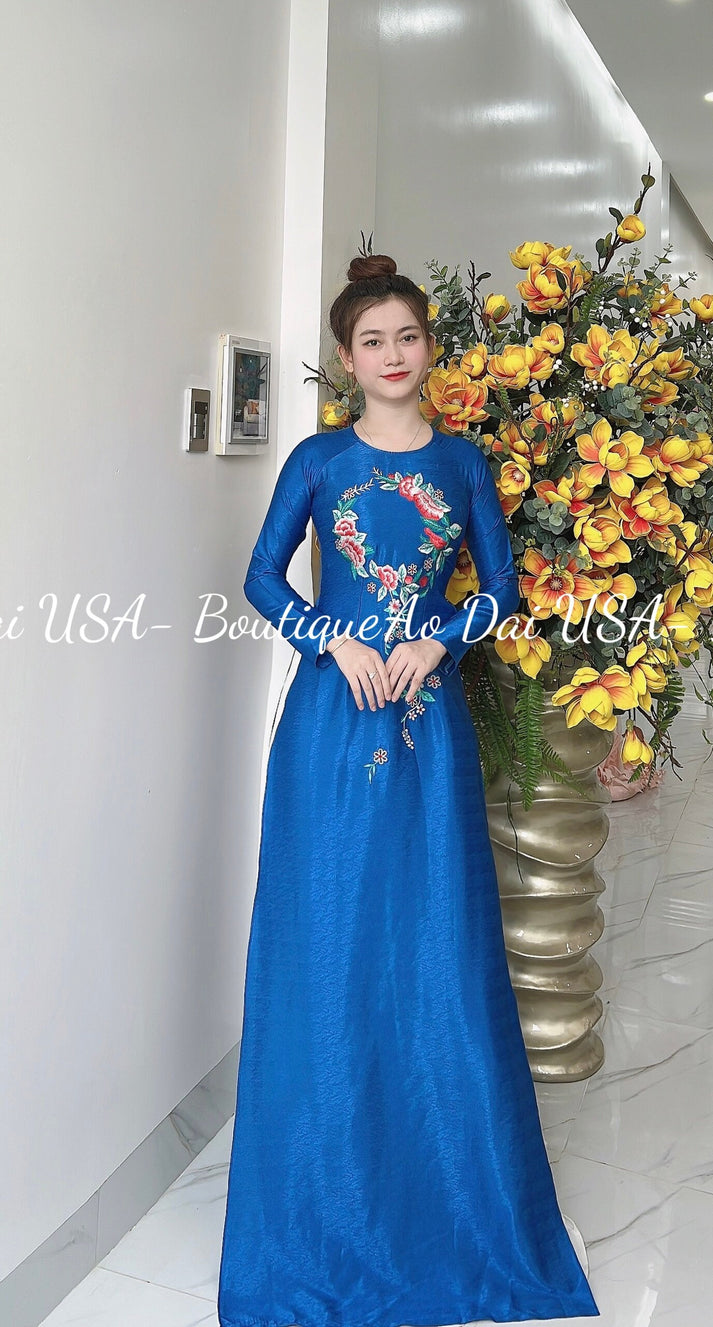 Top Only- Ao Dai Lua Van Go Theu - TT90 – Ao Dai USA-Boutique