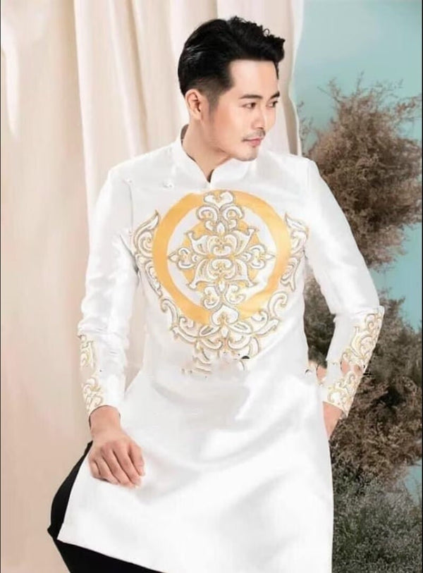Ao Dai For Men Printed Ao Dai B216 – Ao Dai USA-Boutique